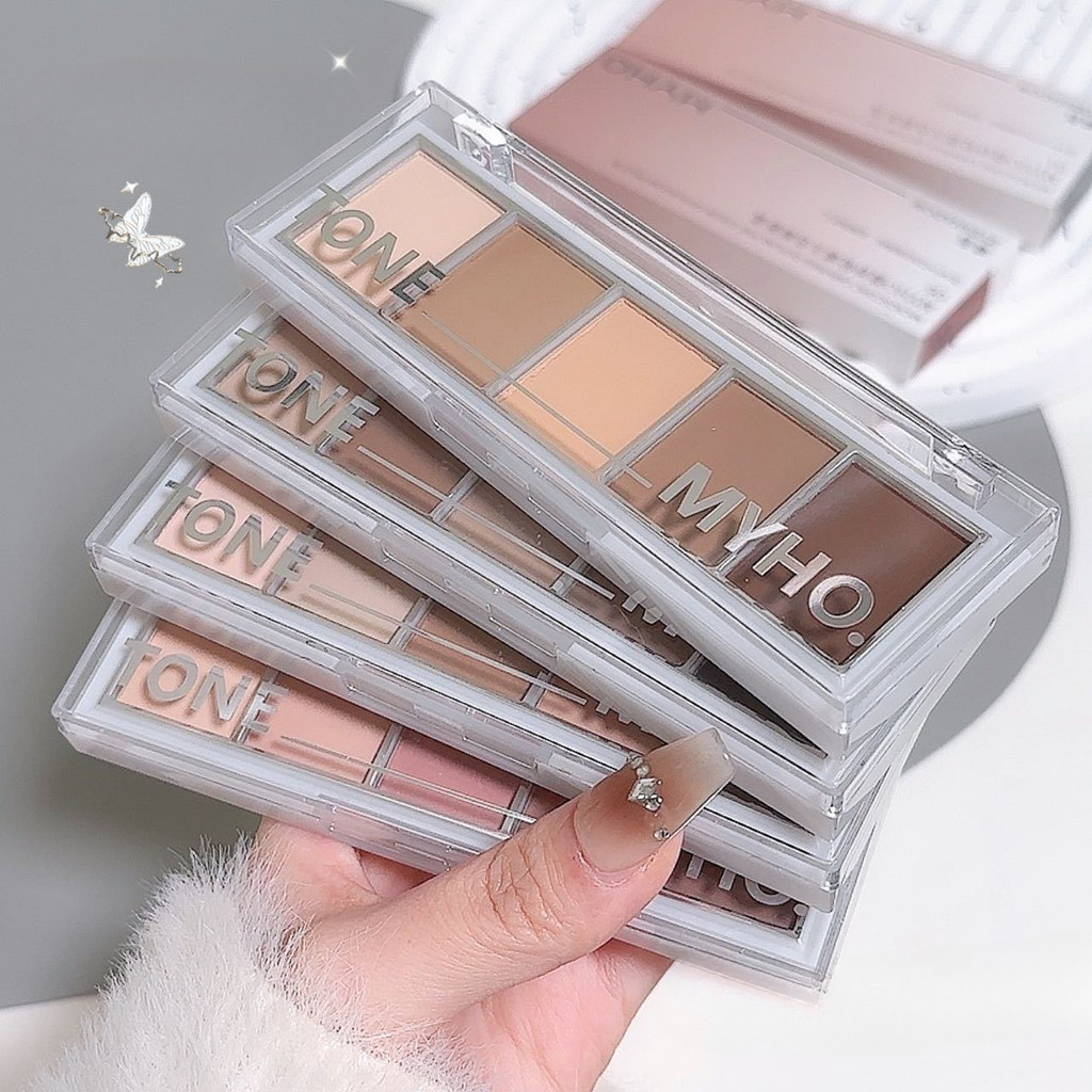 Jual MYHO New Contour Five-Color Affordable Eyeshadow Palette Brown ...