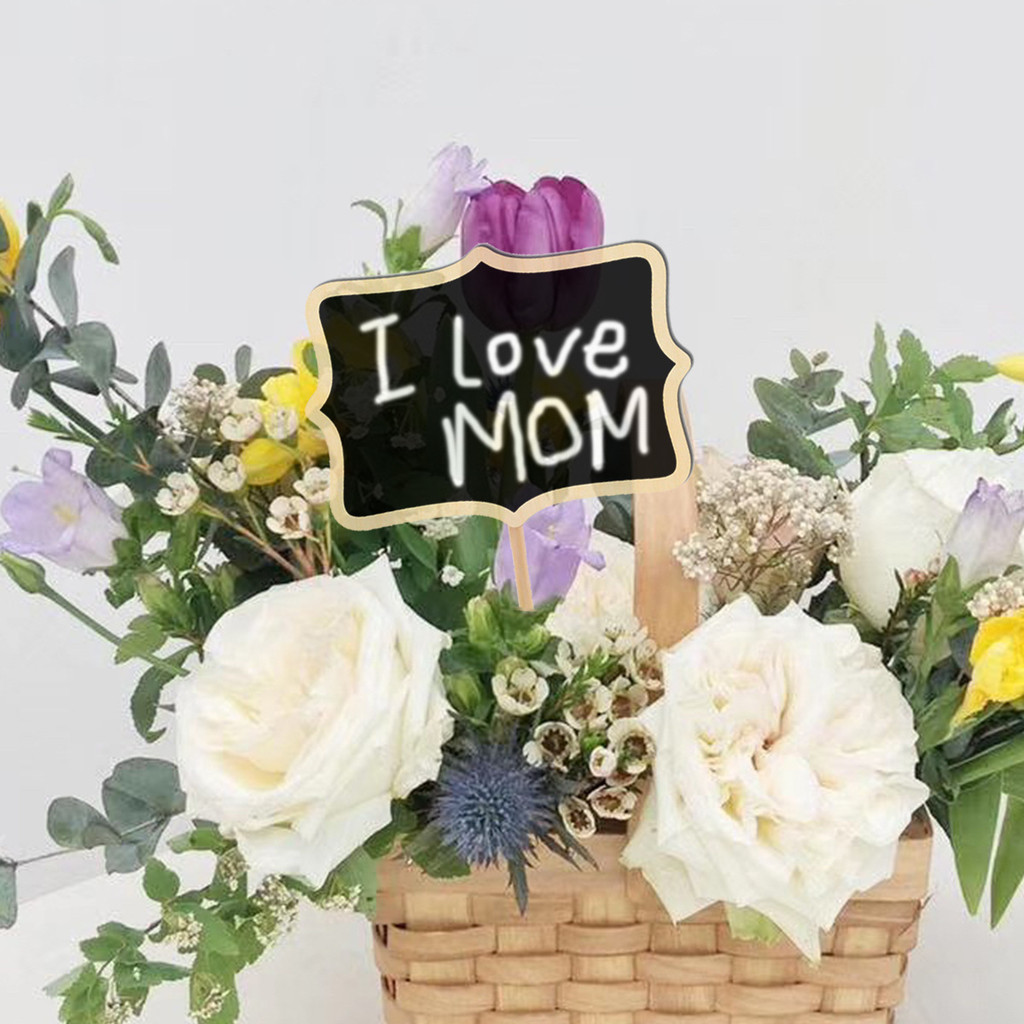 Jual 10Pcs Wood Chalkboard Plant Tag, Wooden Stakes Plant Labels ...