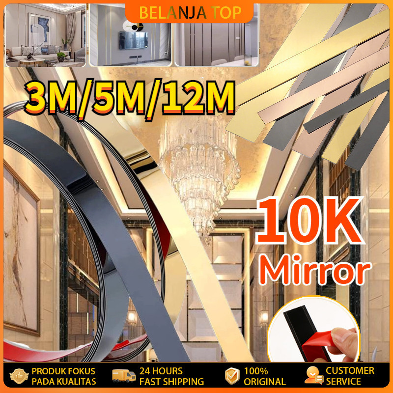 Jual 3M/5M/12M List Plat Strip Mirror Gold / Stainless SS201 Steel ...