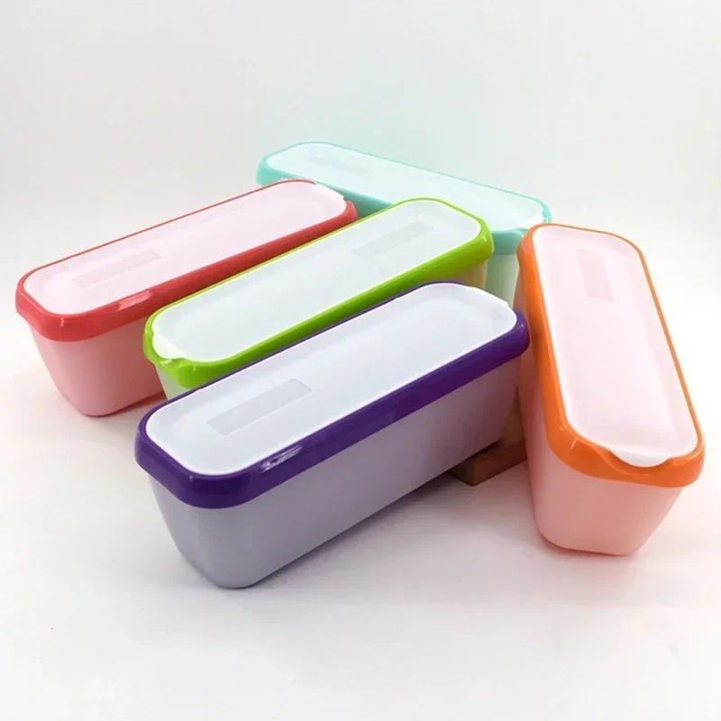 Jual DIY Reusable Rectangular Ice Cream Box Plastic Ice Cream Box ...