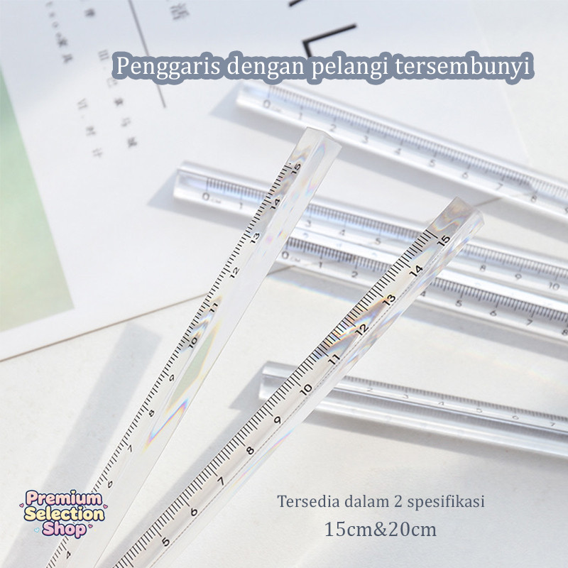 Jual Penggaris Segitiga 3D 15cm 20cm Plastik Transparan Prisma Alat ...