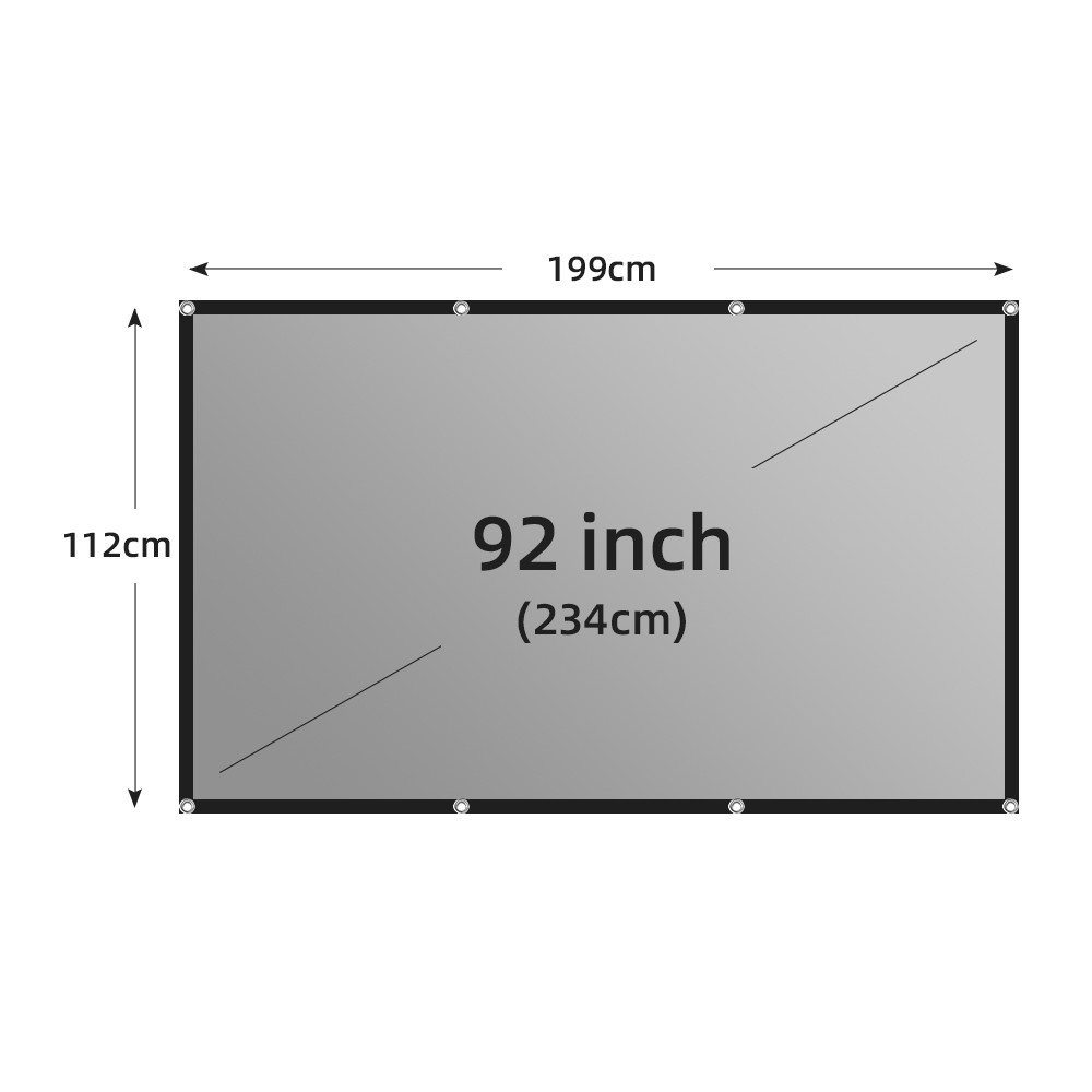 Jual Projector Screen 60-133 Inch Metal Grey Anti-Light 16:9 Portable ...