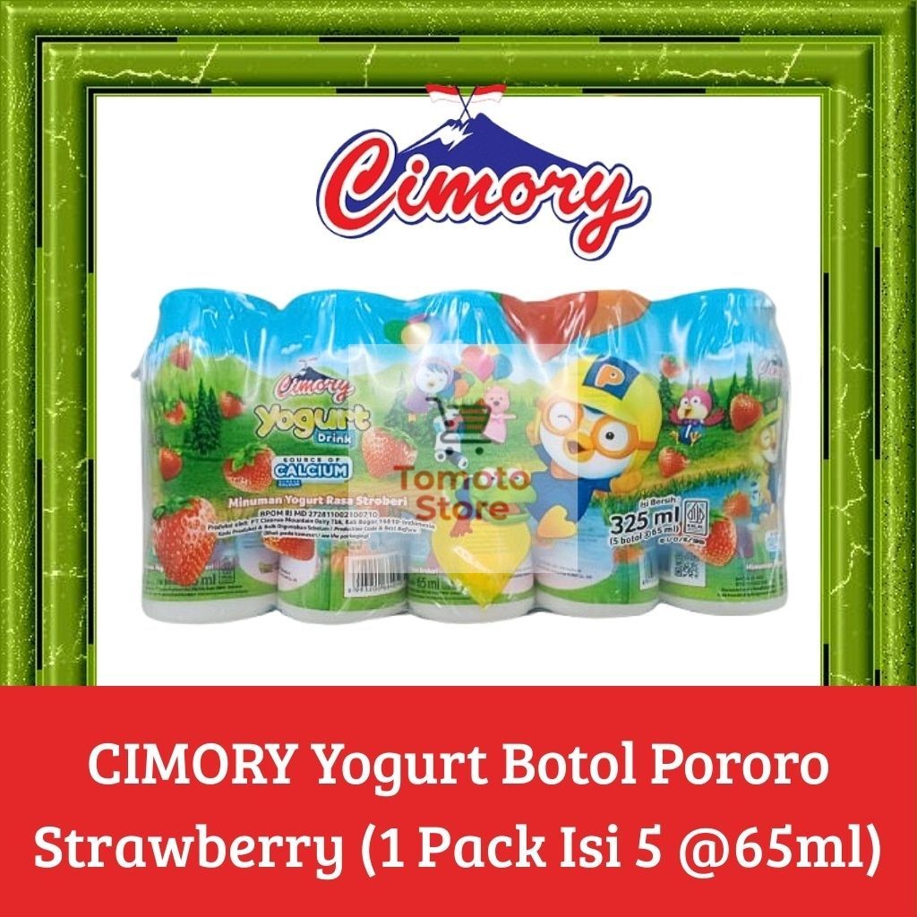 Jual TOMOTOSTORE CIMORY Yogurt Botol 65 ml - Pororo Strawberry | 1 pack ...