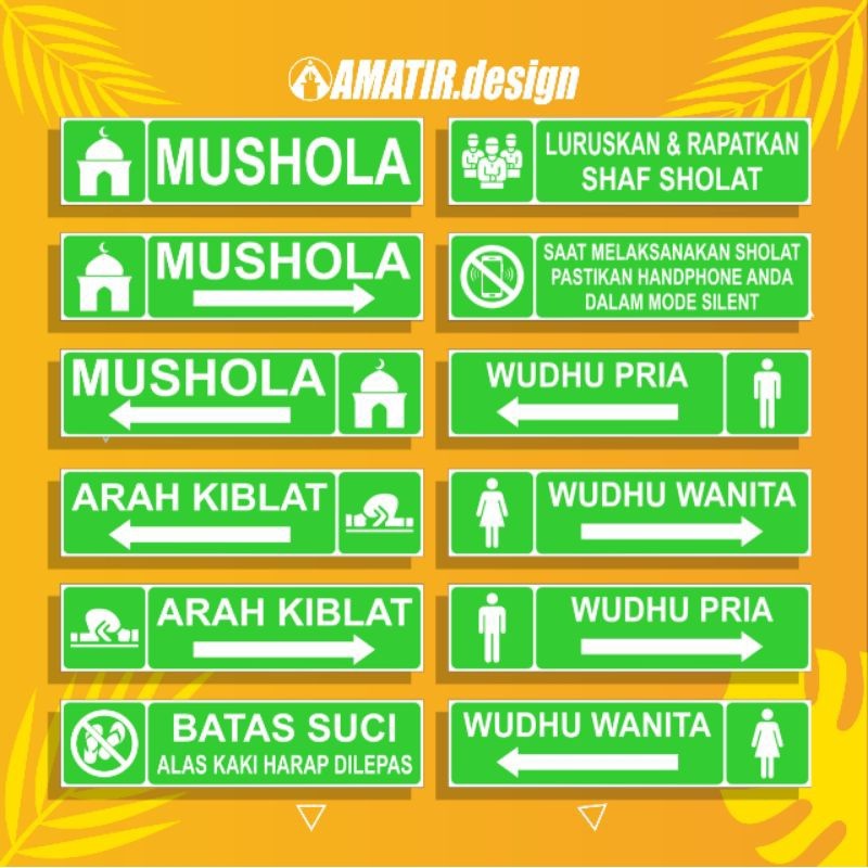 Jual STIKER MUSHOLA, STIKER ARAH KIBLAT, STIKER TEMPAT WUDHU, STIKER ...