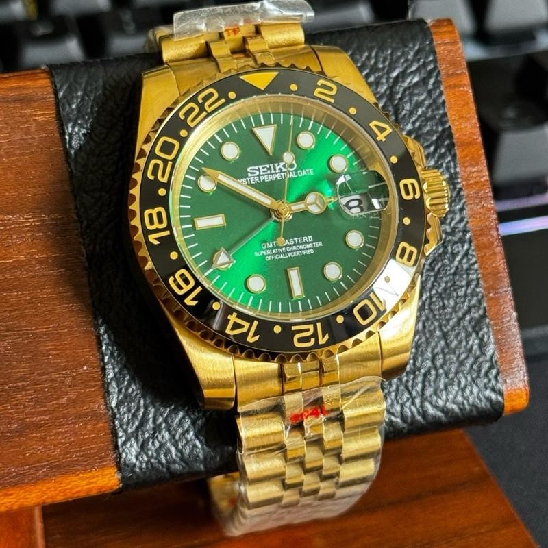 Jual Seiko GMT Hulk Yellow Gold NH34 Automatic Dual Time Zone Special ...