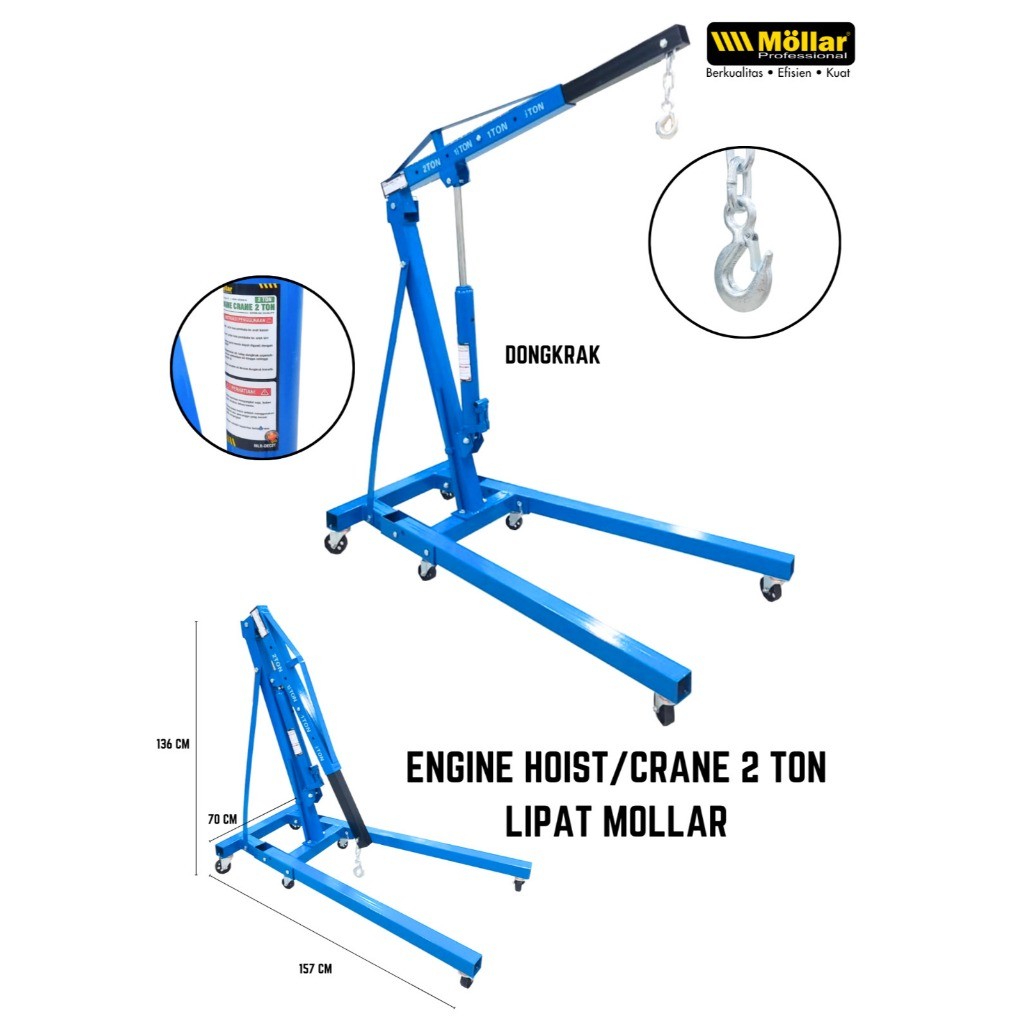 Jual MOLLAR Hydraulic Engine Crane Model Lipat Kapasitas 2T /Engine ...