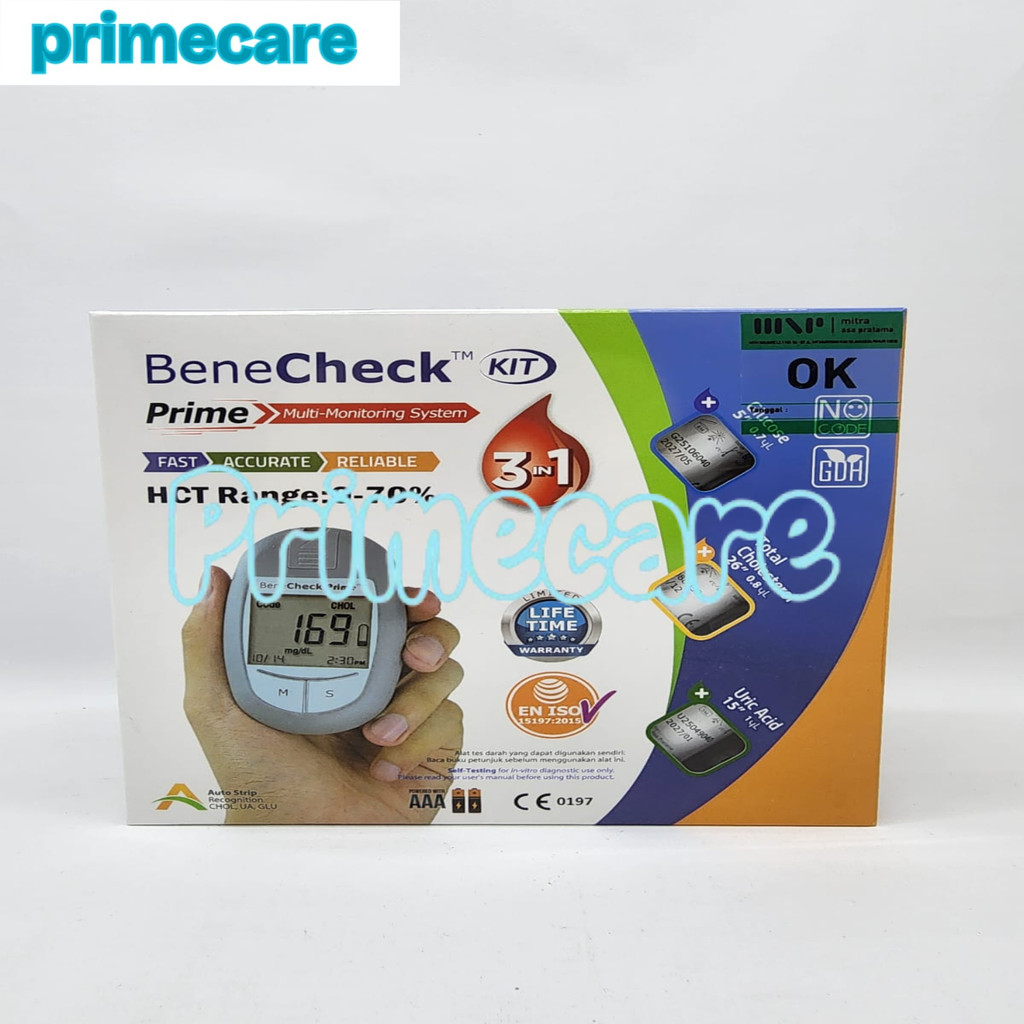 Jual Alat Cek Darah Benecheck Prime 3in1 Gula Kolesterol Asam Urat ...