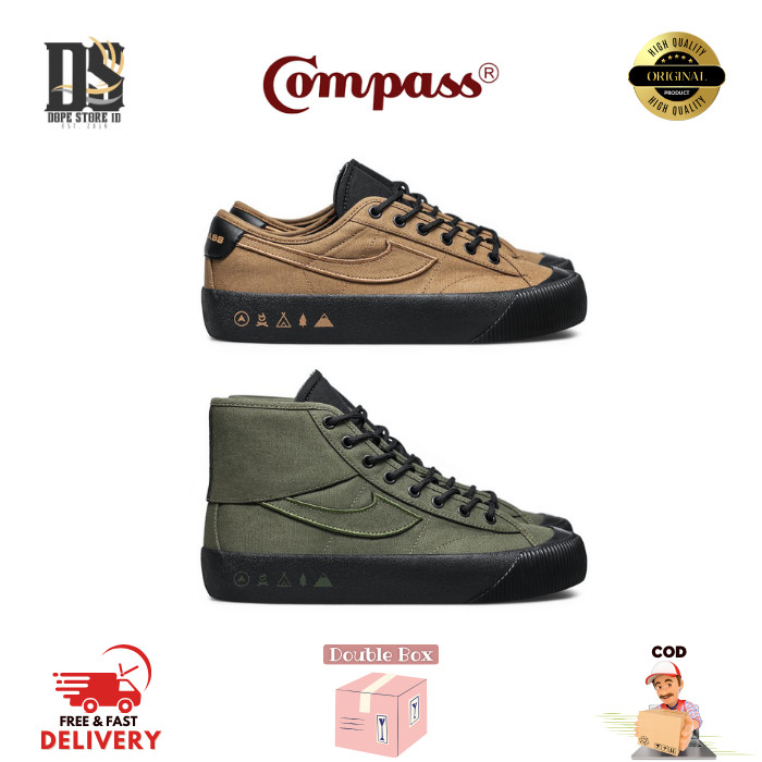 Jual Sepatu Compass Retrograde Camp Low Camel / Hi Olive | Shopee Indonesia