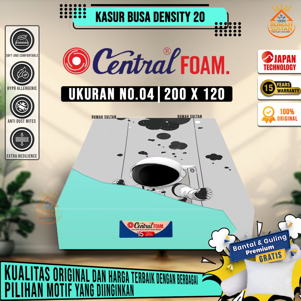 Jual Kasur Busa Central Foam D20 UK 200 X 120 Garansi 15 Tahun Busa ...