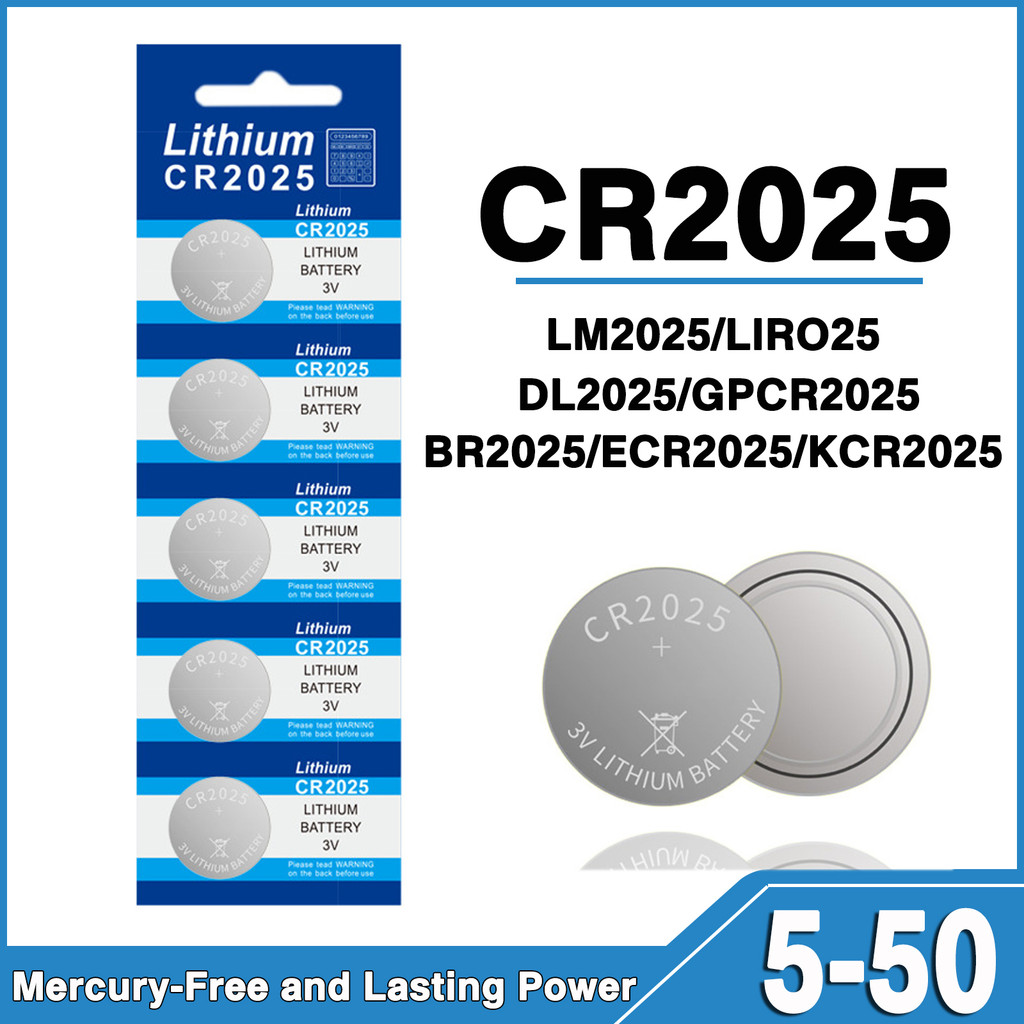 Jual 5-50PCS CR2025 Coin Cells Batteries 2025 DL2025 BR2025 LM2025 3V ...