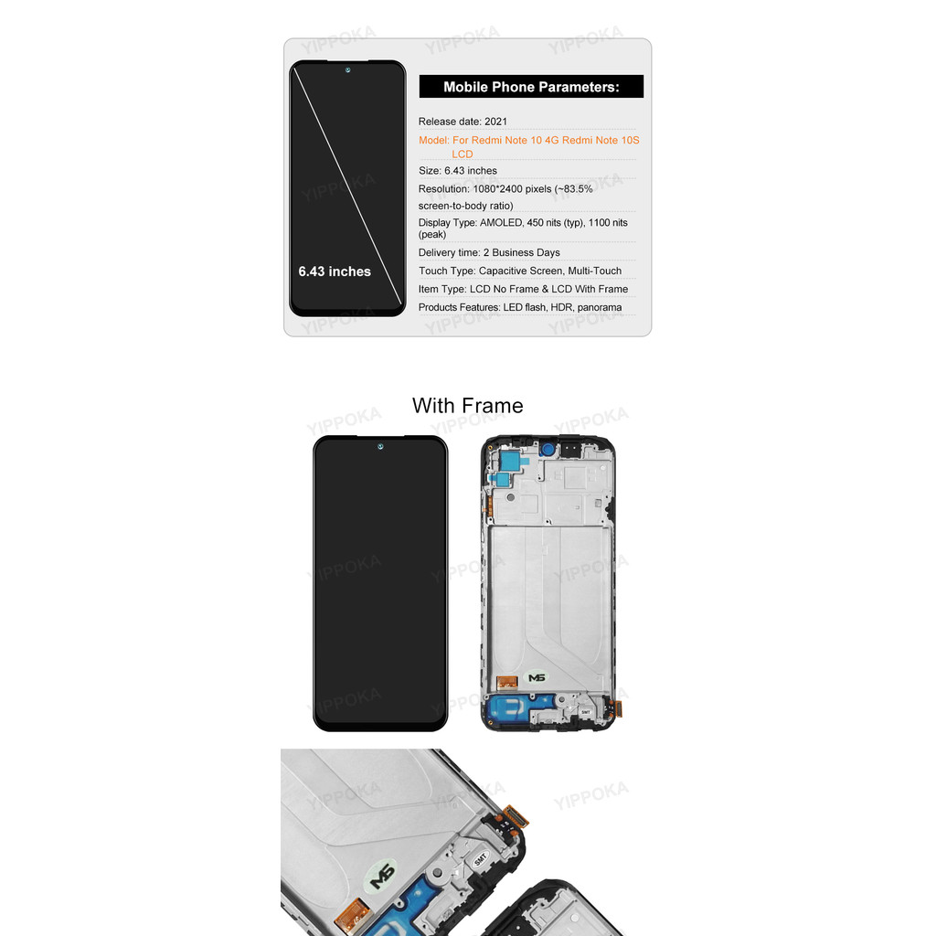 Jual Super AMOLED For Xiaomi Redmi Note 10 4G LCD splay gitizer ...