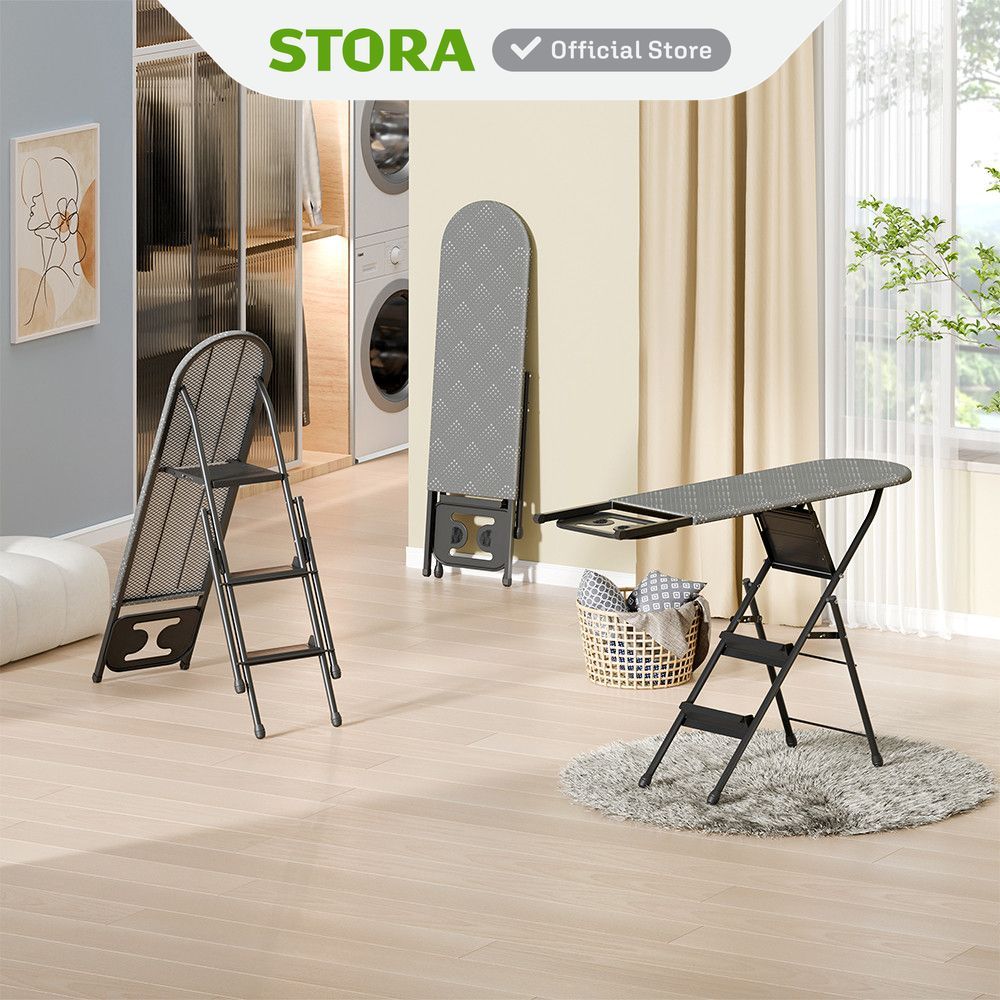 Jual Stora Meja Setrika Lipat Multifungsi Dengan Tangga - Abu-abu ...