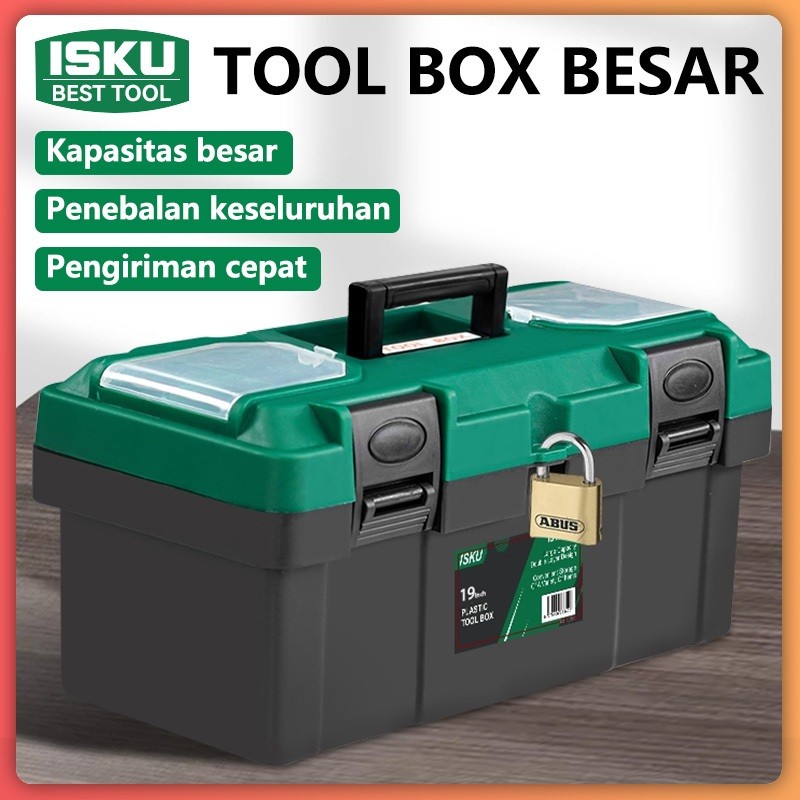 Jual SIXSHOP ISKU Tool Box Besar 14/17/19 Inch Bahan PP Tool box set ...