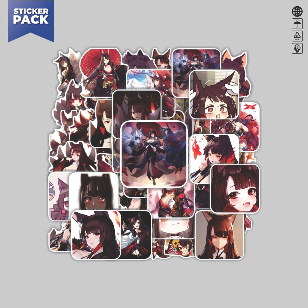 Jual [100PCS]Stiker Pack Stiker AKAGI AZUR LANE Aesthetic Vinyl Anti ...