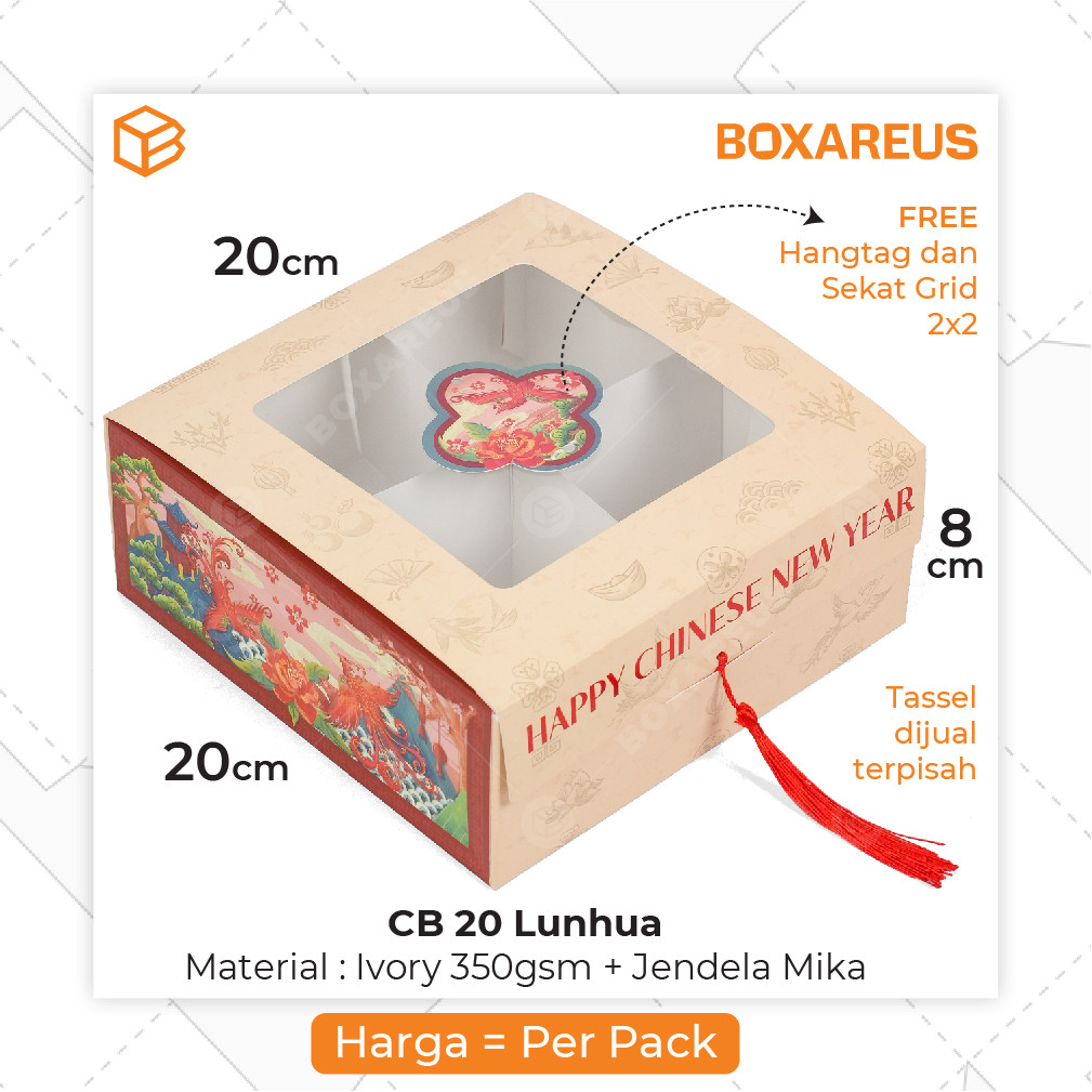 Jual Box Imlek Packaging Gift CNY Dus Hampers Kemasan Kue | CB 20 ...