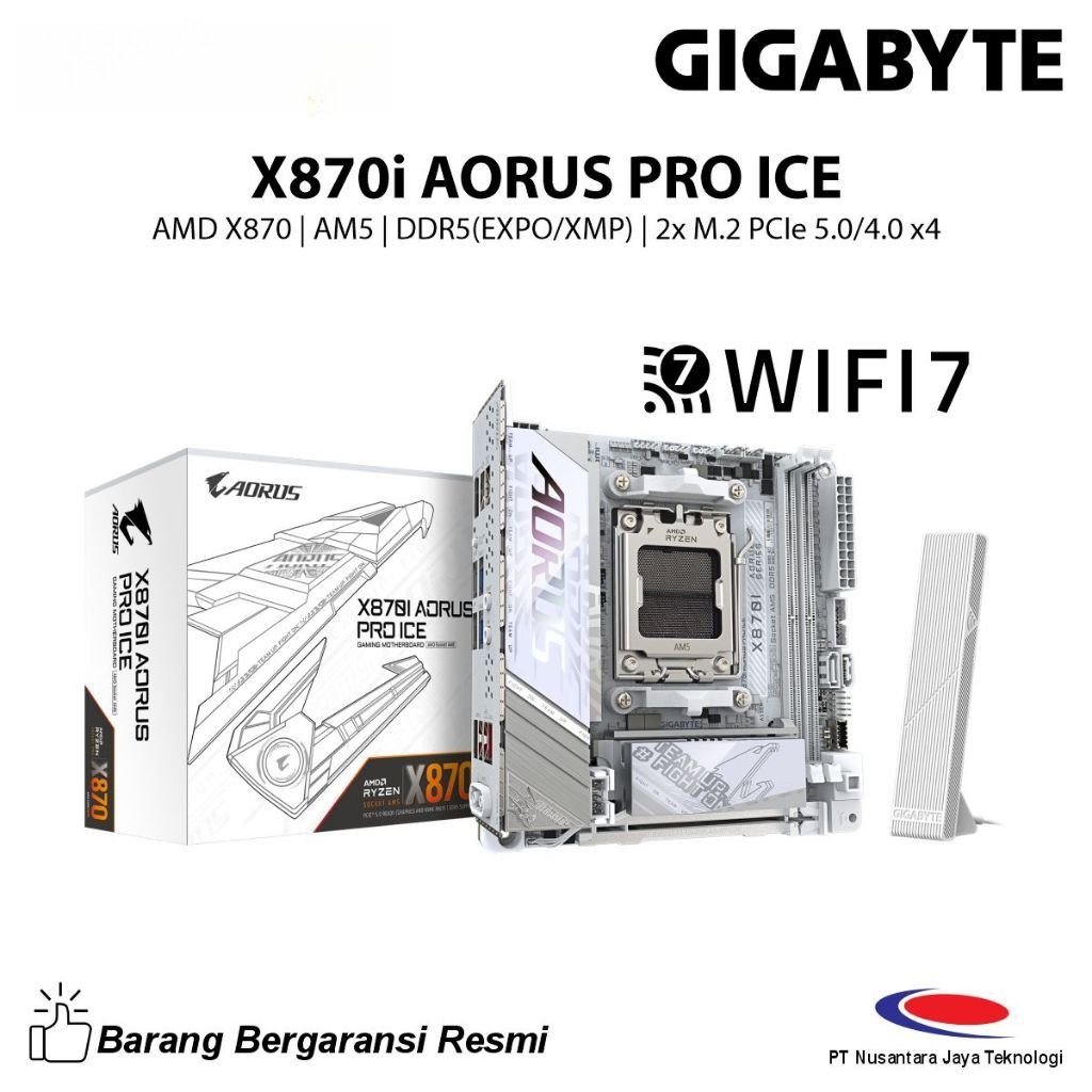 Jual GIGABYTE X870i AORUS PRO ICE Motherboard AMD X870 AM5 DDR5 mini ...