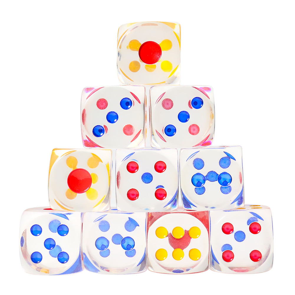 Jual Transparent Colored Dot Crystal Dice Exquisite Design for Throwing ...