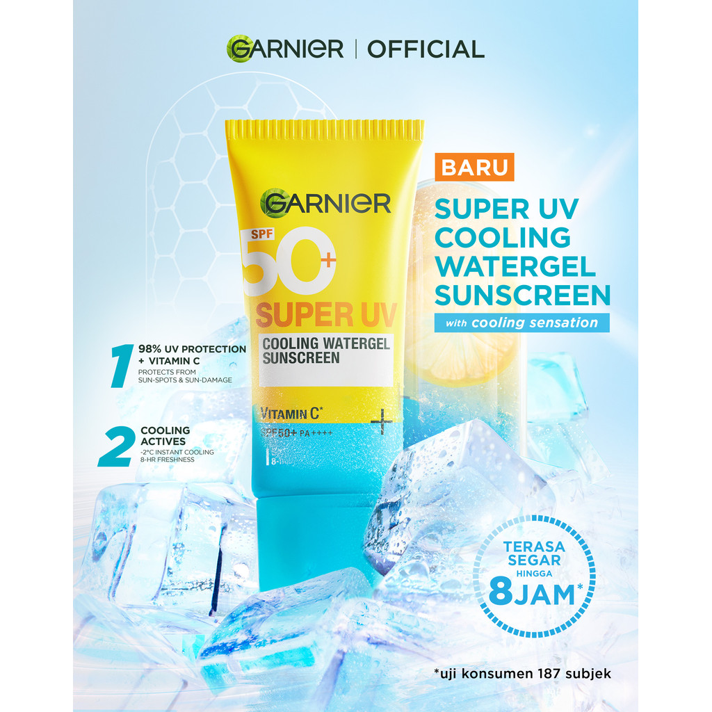 Jual GARNIER SUPER UV COOLING WATERGEL SUNSCREEN WAJAH SPF 35 20ml ...