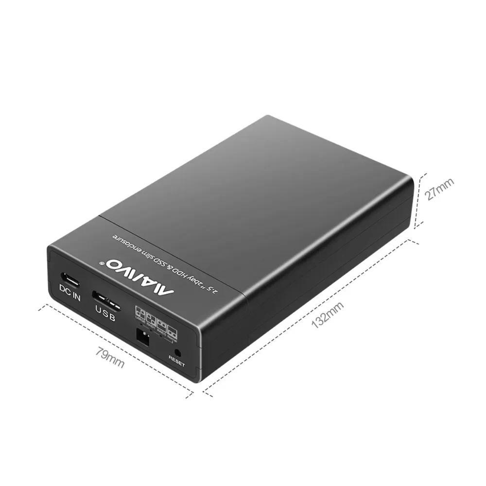 Jual Dual-bay 2.5 inch External HDD SSD Case 4 RAID Enclosure for 2.5 ...