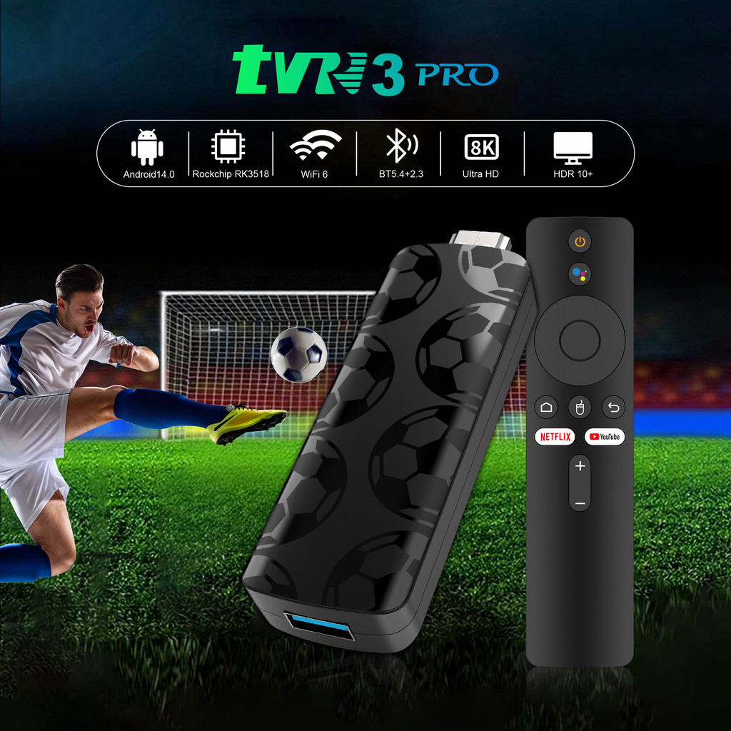Jual TVR3 PRO Android14 Smart TV Stick RK3518 GTV Wifi6 2GB 16GB 4K 8K ...