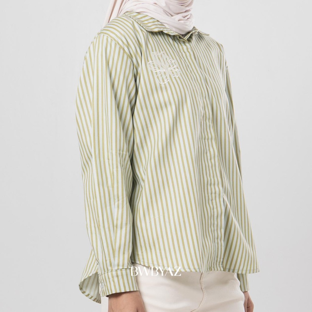 Jual BWBYAZ - SAFEA STRIPES EMBROIDERY SHIRT | Shopee Indonesia