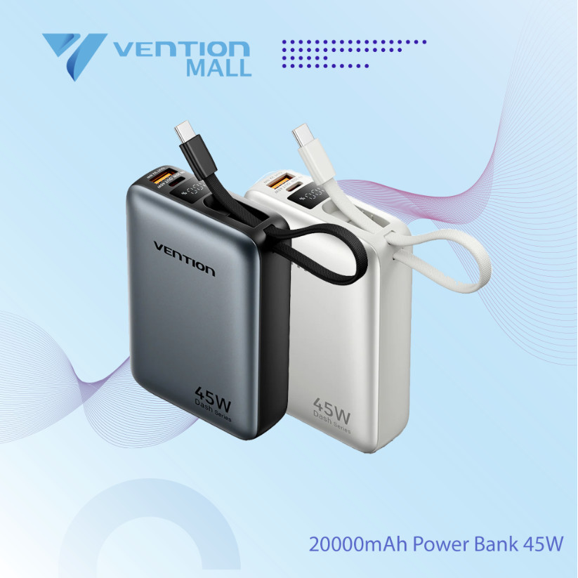 Jual Vention Powerbank Dash Series 20000mAh 45W PD PPS LED Display ...