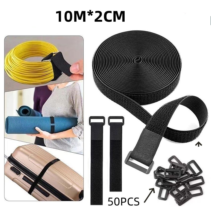 Jual 10M Hook&Loop Cable Tie / Pengikat Kabel Ties Hook&Loop Organizer ...