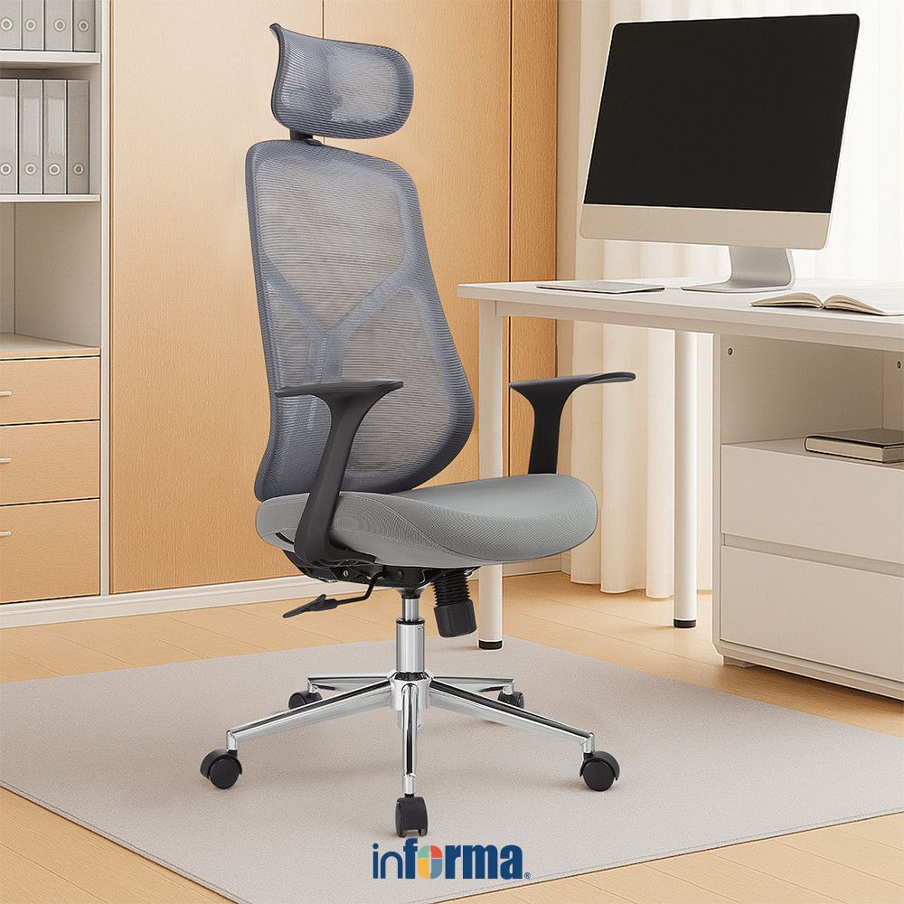 Jual Informa Ziko Kursi Kantor Sandaran Tinggi - Abu-Abu Tempat Duduk ...