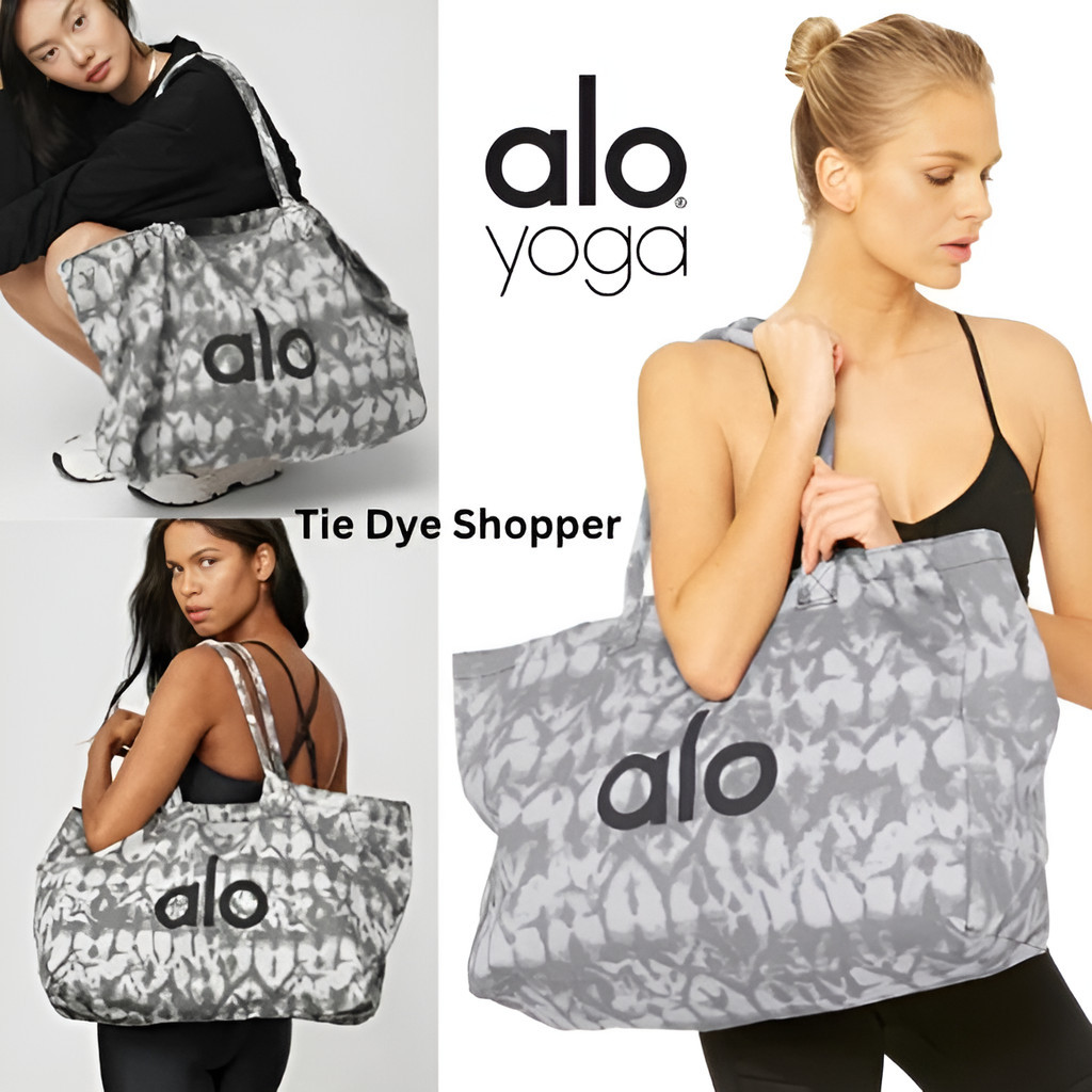Jual 100% Original Alo Yoga Iconic Shopper Tote Bag Gray Tie Dye Large ...