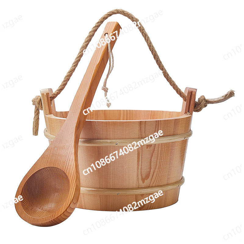 Jual Sauna 4L bottomed sauna bucket, wooden spoon, sauna accessories ...