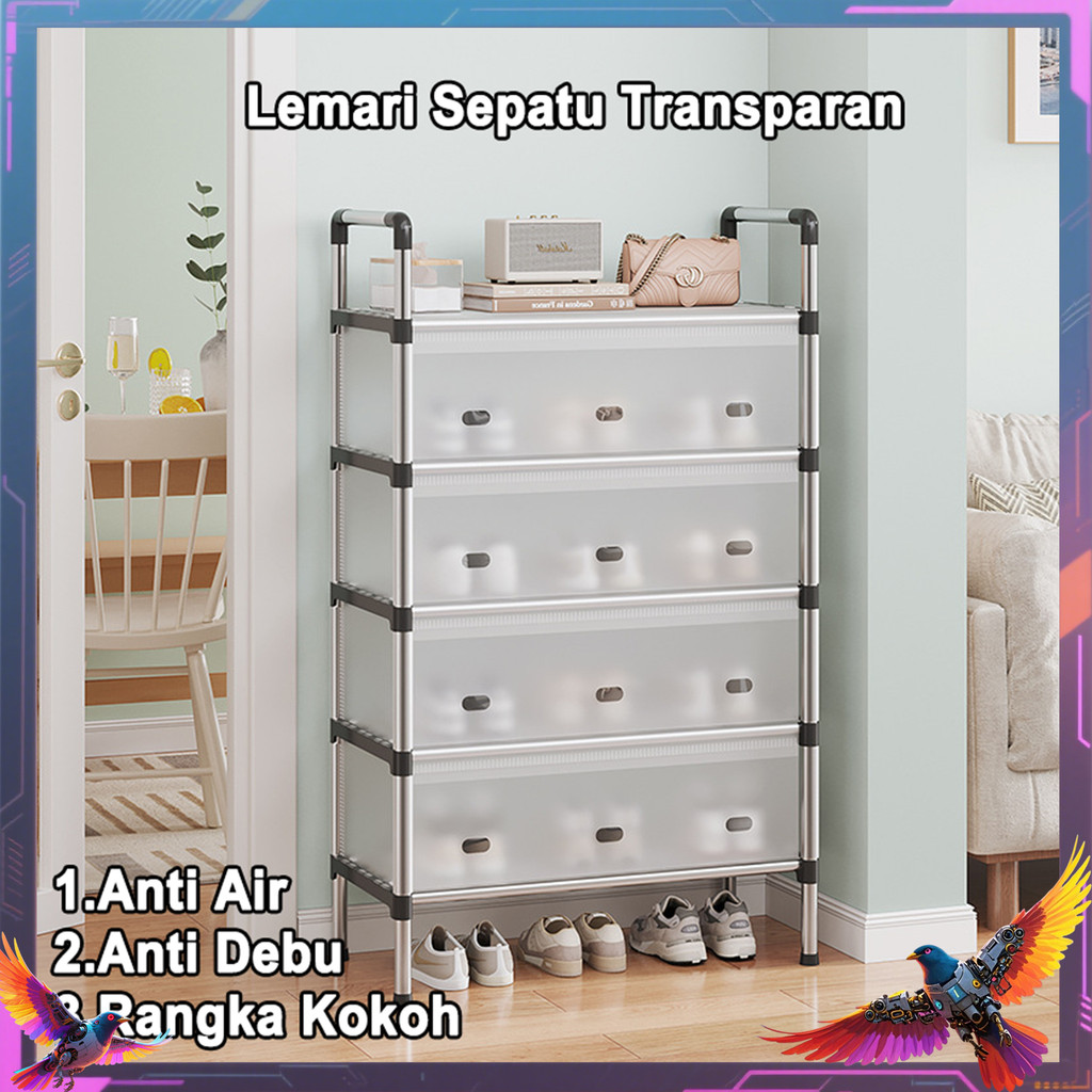 Jual Rak Sepatu Tertutup Anti Debu Rak Sepatu 3/4/5/6/7 Susun Rak ...