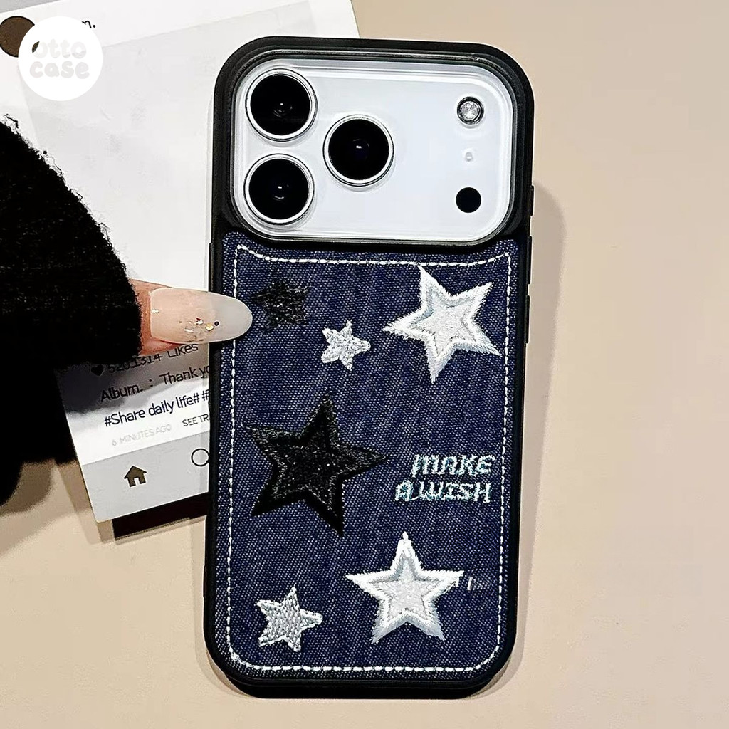 Jual denim iphone case 17 16 15 promax 14 13 promax pro with emboidery ...