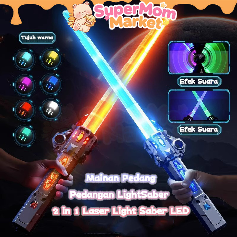Jual SMM Mainan Pedang Pedangan LightSaber 2 in 1 Laser Light Saber LED ...