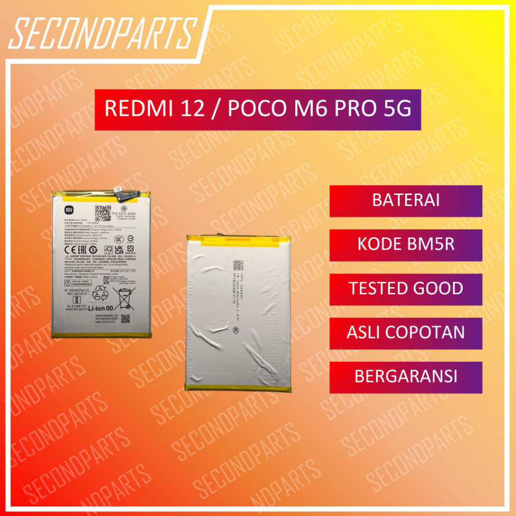 Jual BATERAI BATRE BATTERY BM5R FOR XIAOMI REDMI 12 / POCO M6 PRO 5G ...