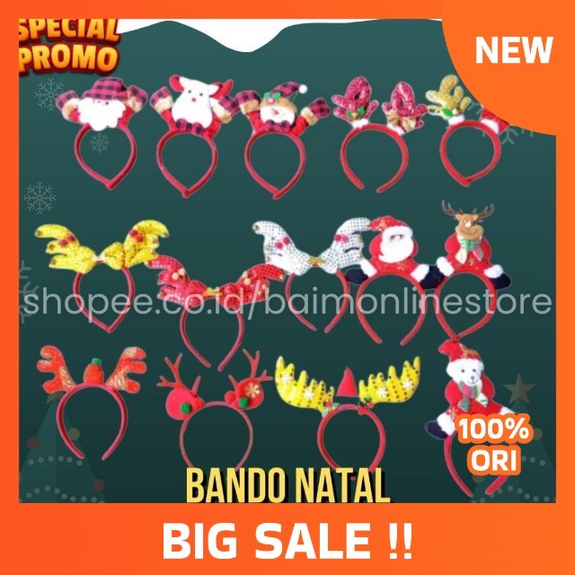 Jual Bando Natal Lucu Berbagai Bentuk & Varian | Headband Christmas ...
