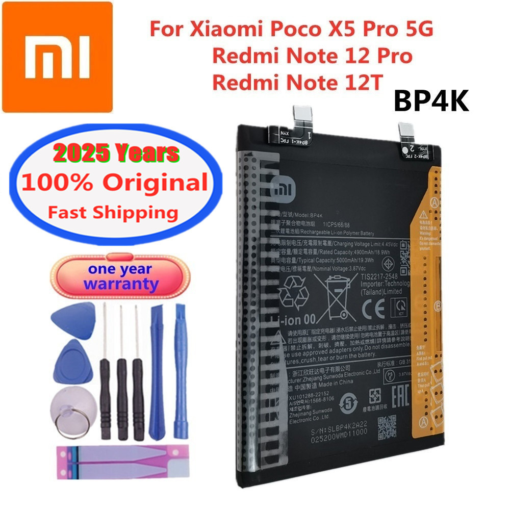Jual 5000mAh 100% Original BP4K Battery For Xiaomi Redmi Note 12 Pro ...
