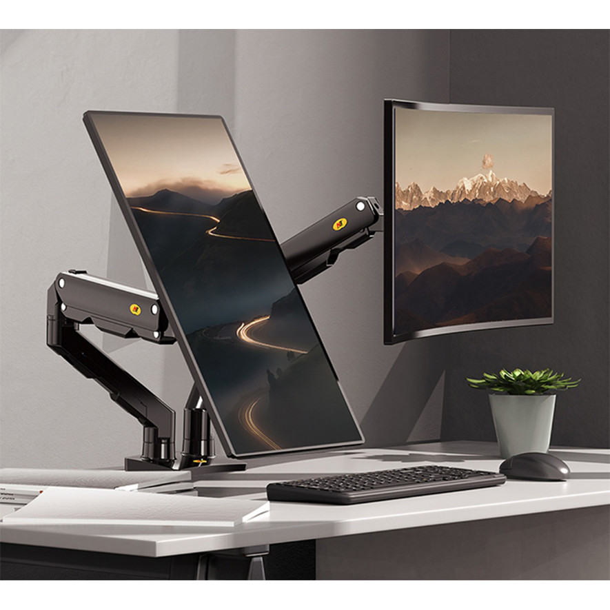 Jual NB G55 Mechanical Spring Arm 27-34 Inch Dual Arc Screen Desktop ...