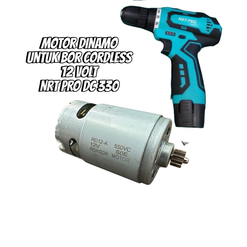 Jual Motor dinamo 12 volt gigi 12 motor cordless drill 12v nrt pro dc ...