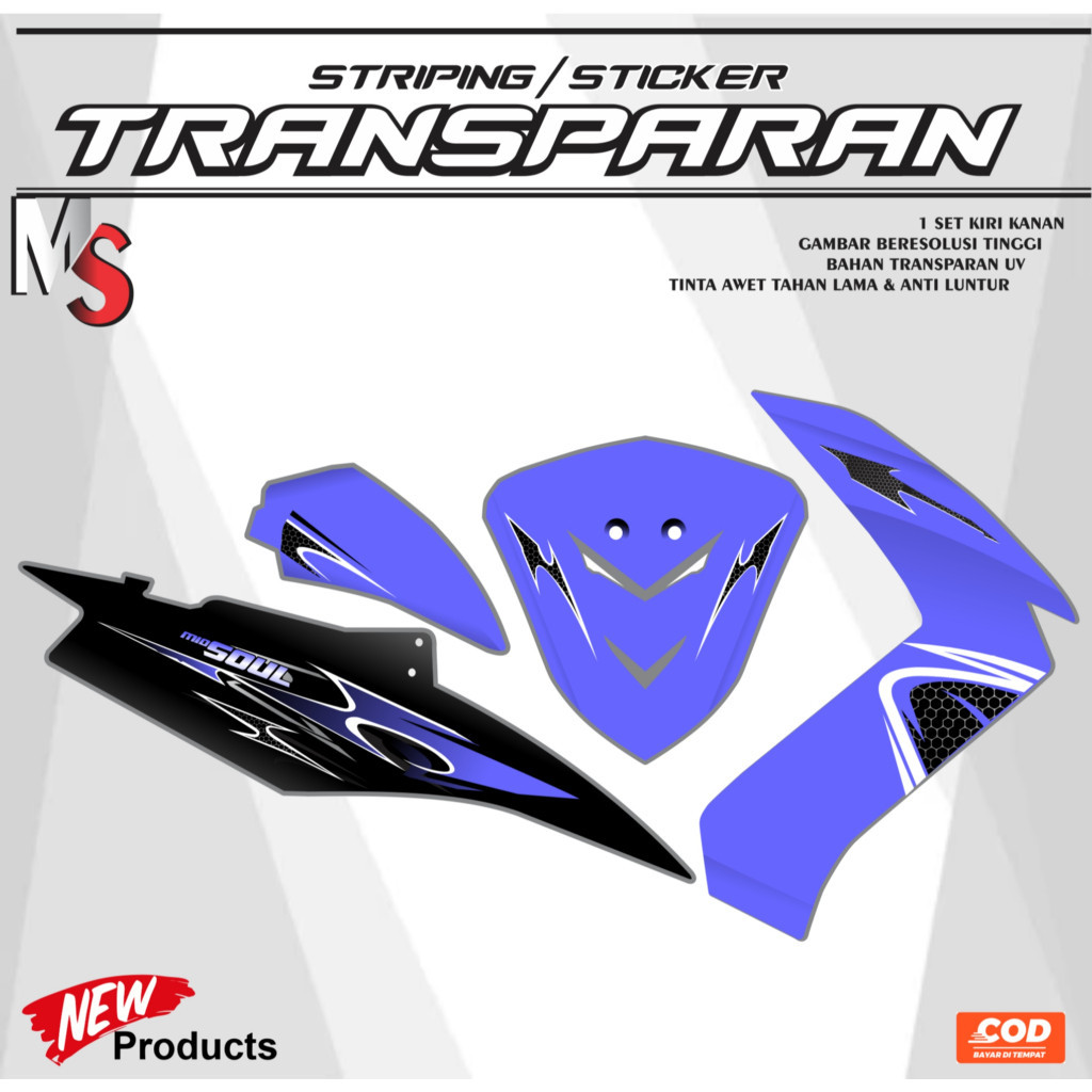 Jual VARIASI STRIPING STICKER TRANSPARAN YAMAHA MIO SOUL/KARBU NEW ...