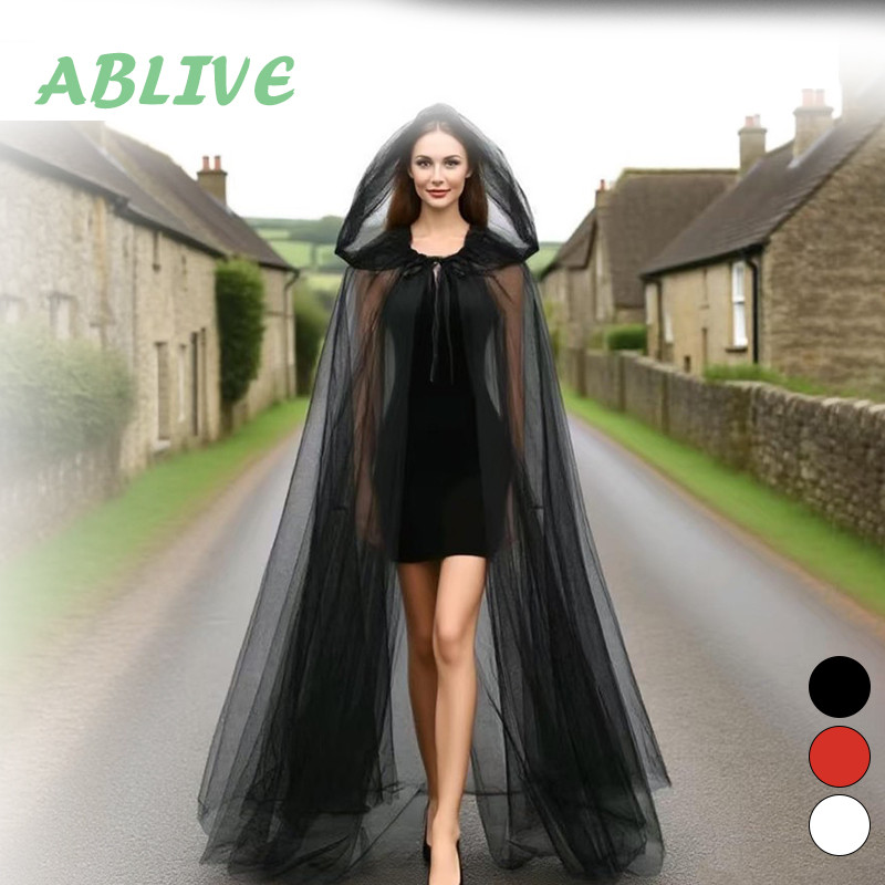 Jual Jubah Hoodie Halloween Cosplay Penyihir Vampire Hantu Jaring Tipis ...