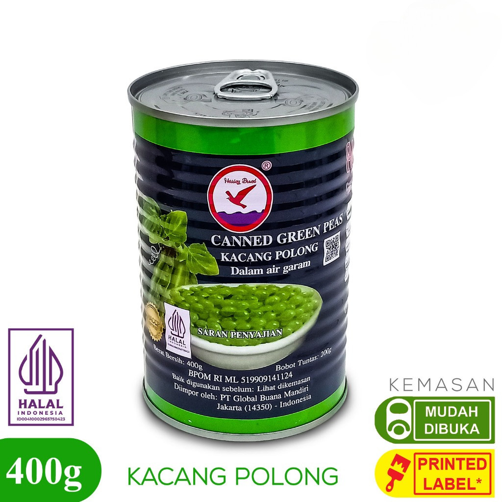 Jual Herring Brand Kacang Polong Kaleng 400g Tinggi Protein bukaan ...