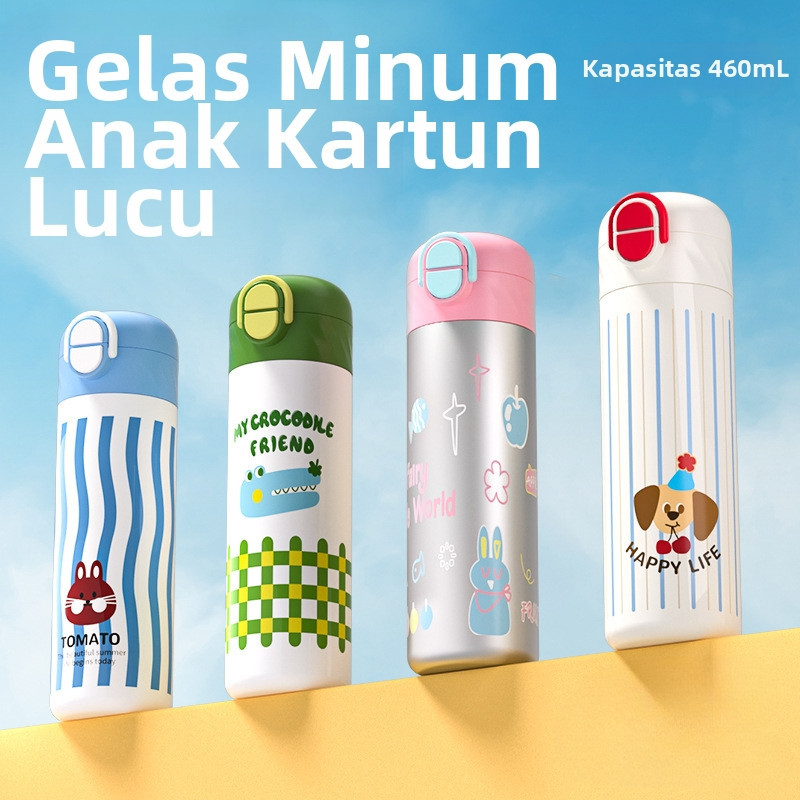 Jual Botol Minum Anak Karakter Kartun Termos Stainless Steel dengan ...