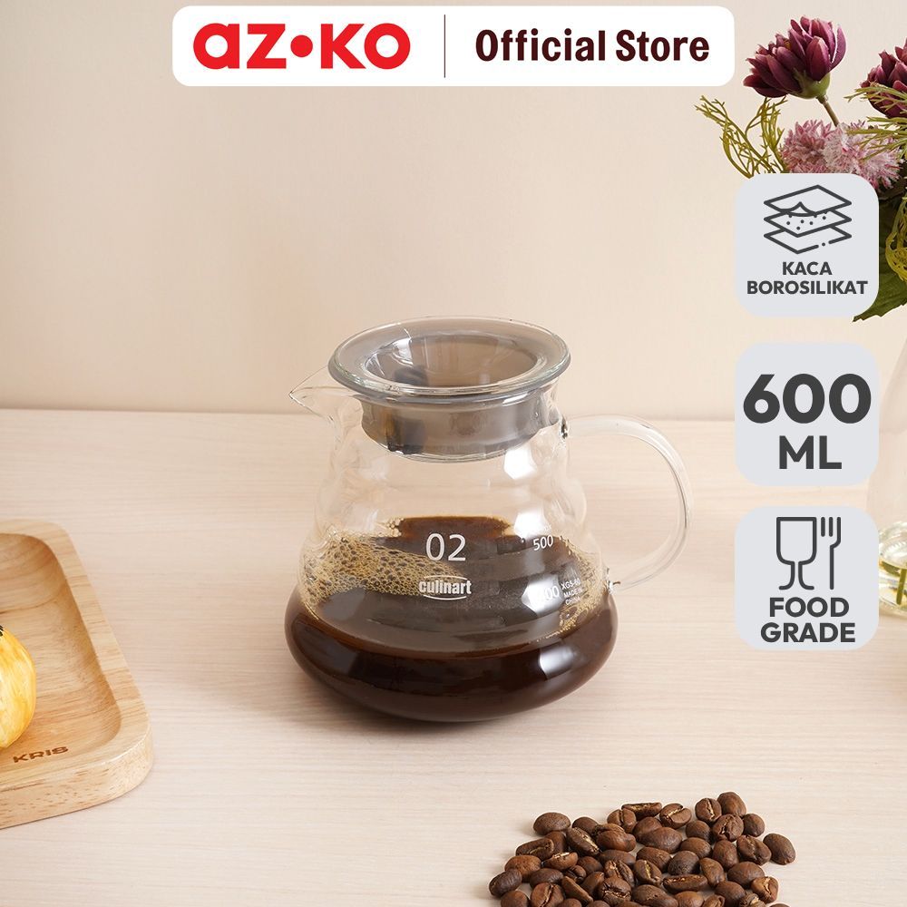 Jual AZKO Culinart Classic Teko Kopi Kaca Borosilikat Transparan Coffee ...