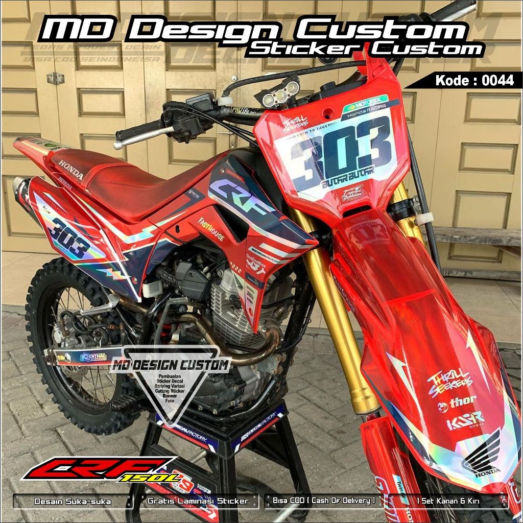 Jual 0044 Sticker Decal CRF 150 L Full Hologram Terbaru bebas Request ...