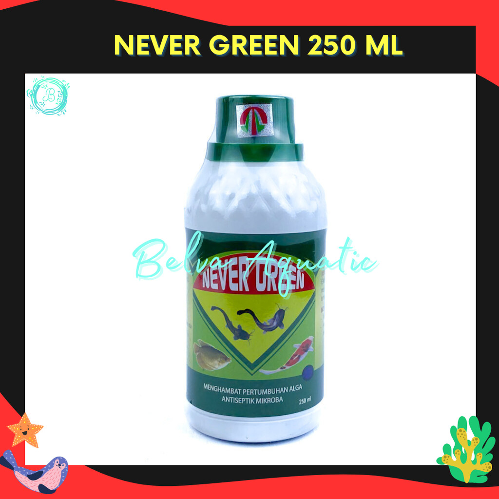 Jual Never Green 250ml Cairan Obat Anti Lumut Untuk Kolam Ikan Tambak ...