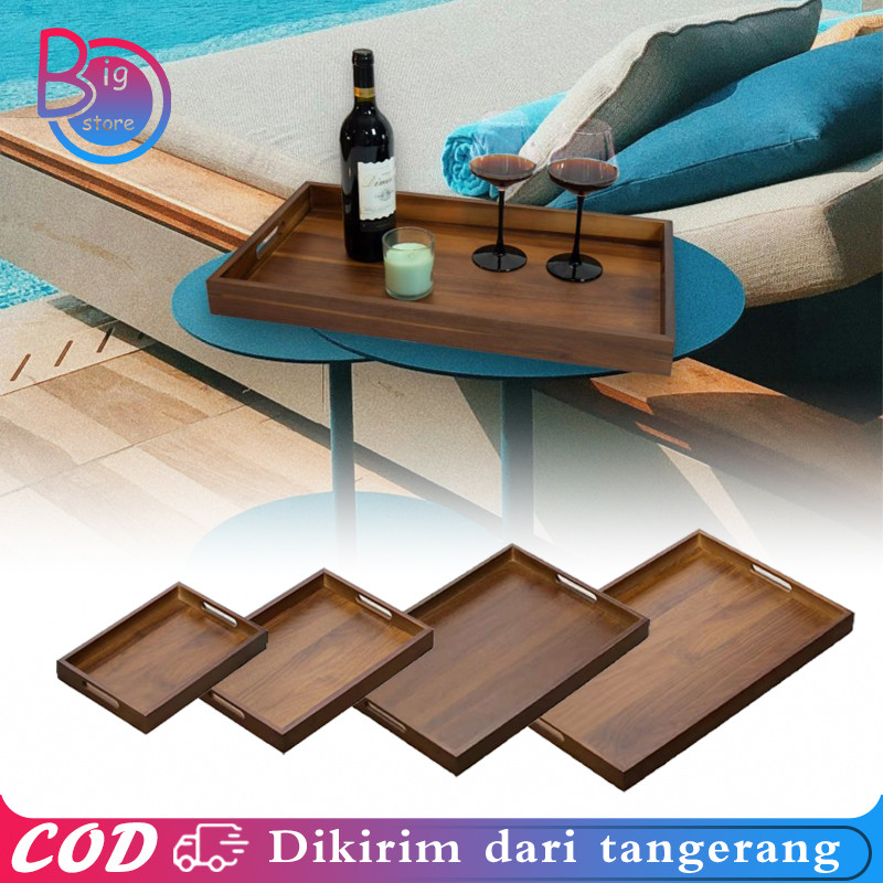 Jual Nampan Kayu Persegi Tray Kayu Aesthetic Minimalis Untuk Restoran ...