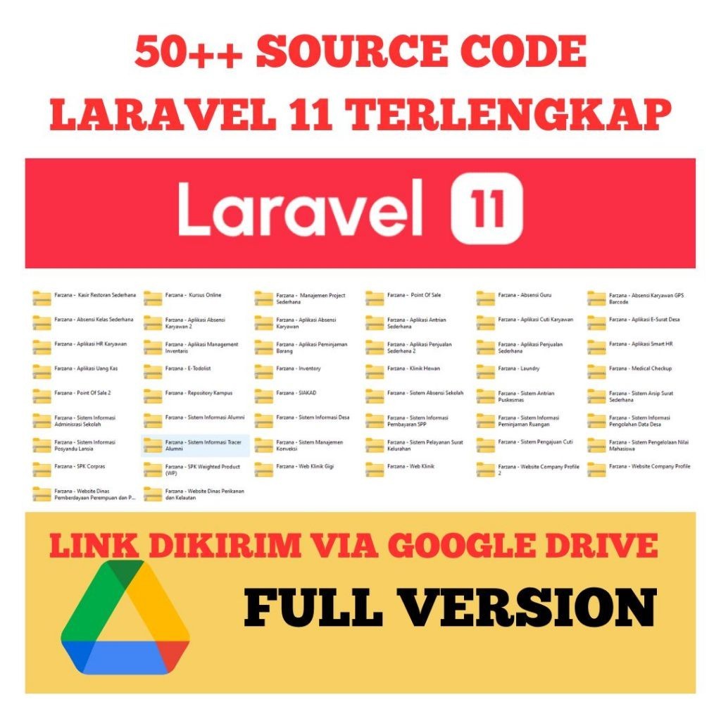 Jual Source Code Program Aplikasi Dan Sistem Informasi Pemograman Laravel 11 Lengkap Dengan ...