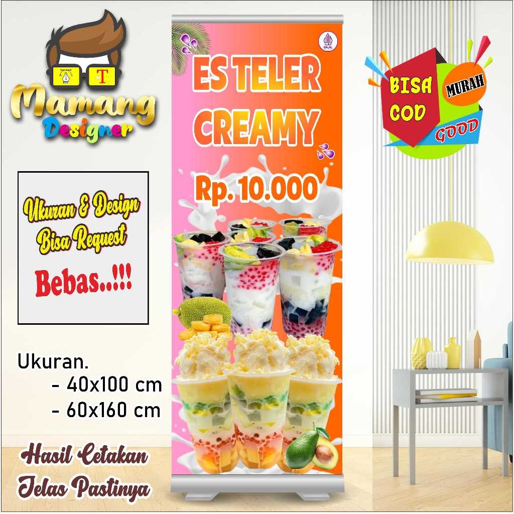 Jual Spanduk Banner MMT Es Teler Creamy Bisa Custom Ukuran | Shopee ...