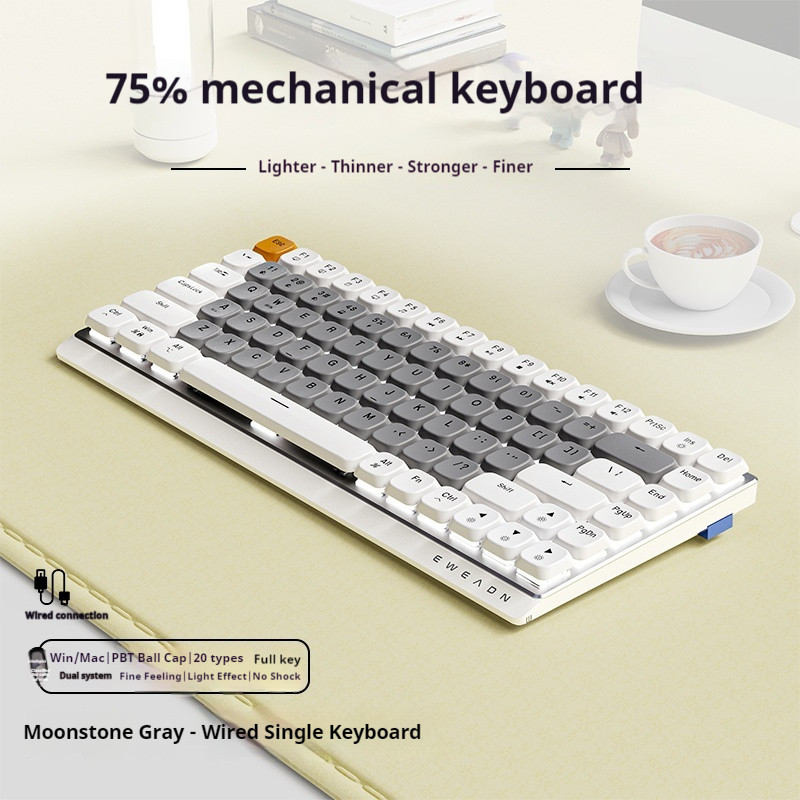 Jual EWEADN MK84 Low-Profile Meanical Gaming Keyboard, Wireless ...