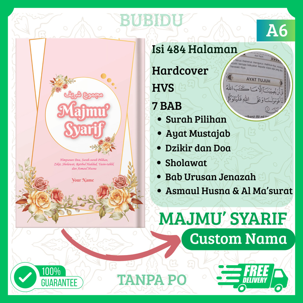 Jual Kitab Majmu Syarif Qolbu Custom Nama Dan Foto Super Lengkap Surah ...